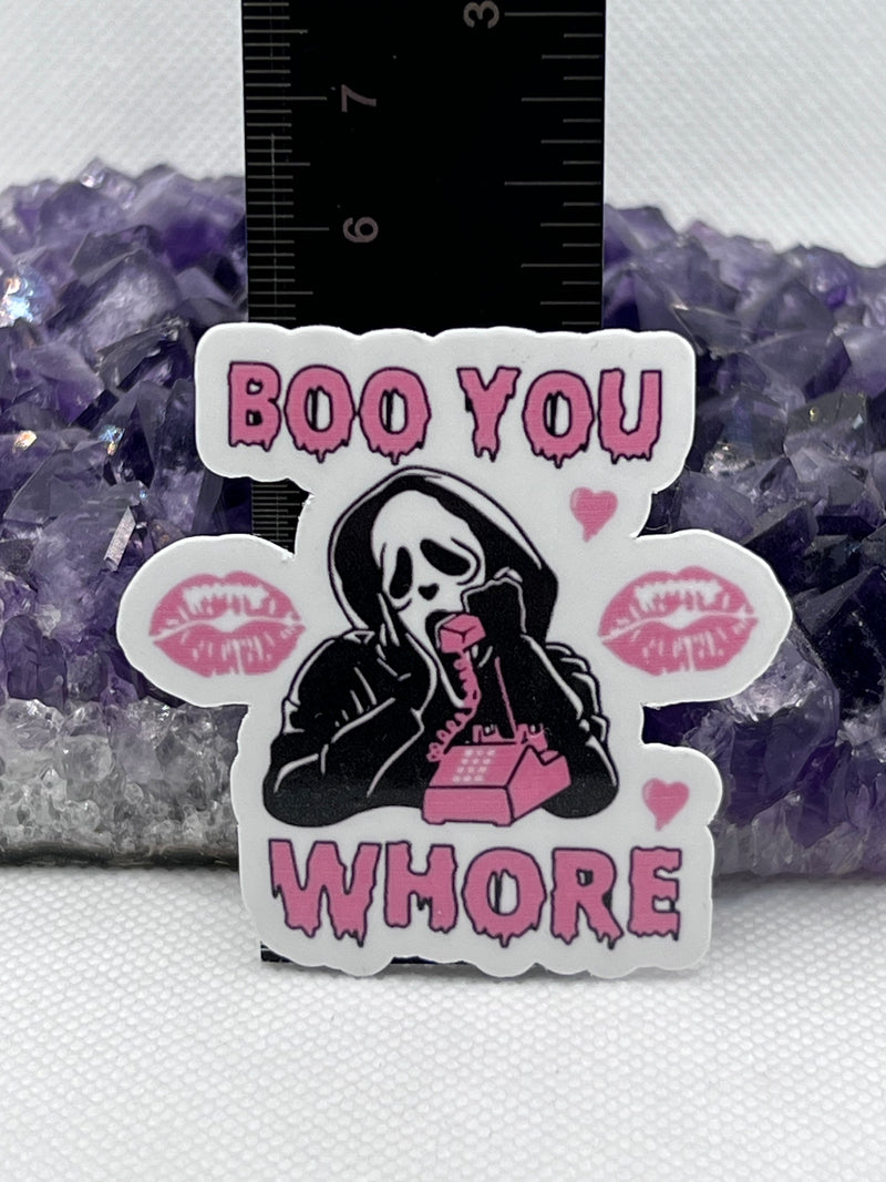 Horror Scream Ghost Face “Boo You Whore” Vinyl Sticker – THE VINTAGE LOTUS