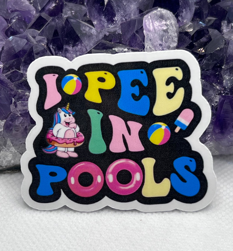 “I pee in pools” Vinyl Sticker – THE VINTAGE LOTUS
